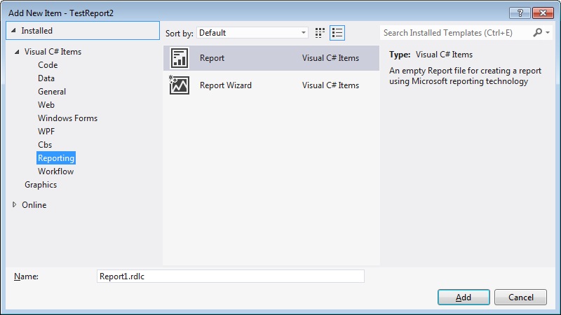 C# Adding a local report in WinForms.